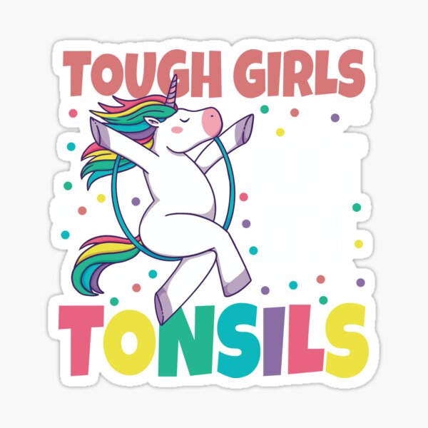 "Rainbow Injury Unicorn Lover Patient Tonsil Removal Hospital" Sticker ...