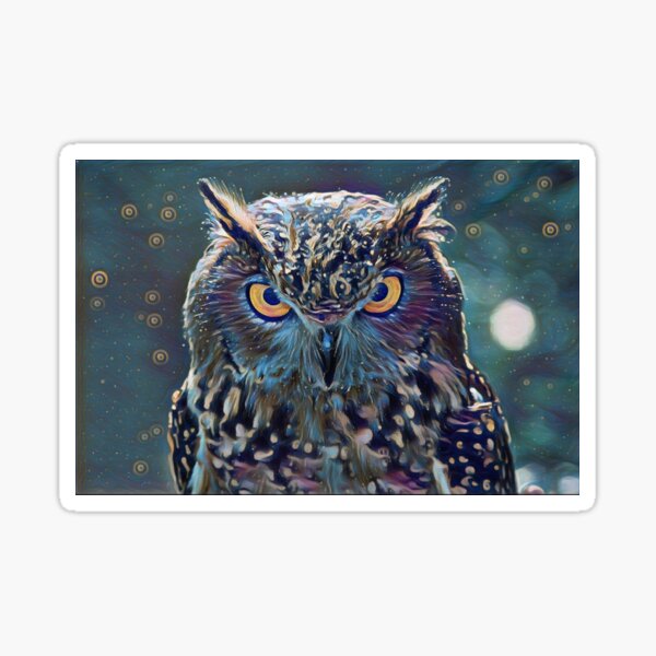 "OWL PORTRAIT" Sticker for Sale by KatisDesign | Redbubble