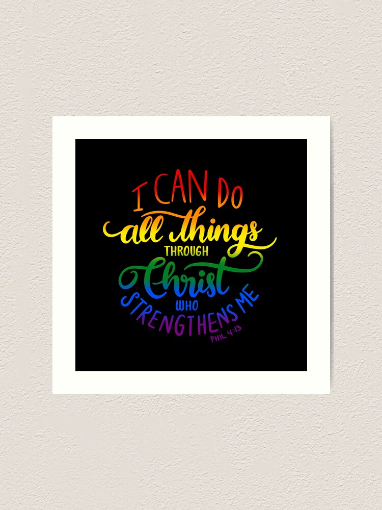 "LGBTQ Gay Pride Inspirational Christian I Can Do All Things Through ...