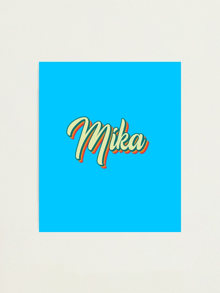 "Mika Name Label in retro color" Photographic Print for Sale by ...