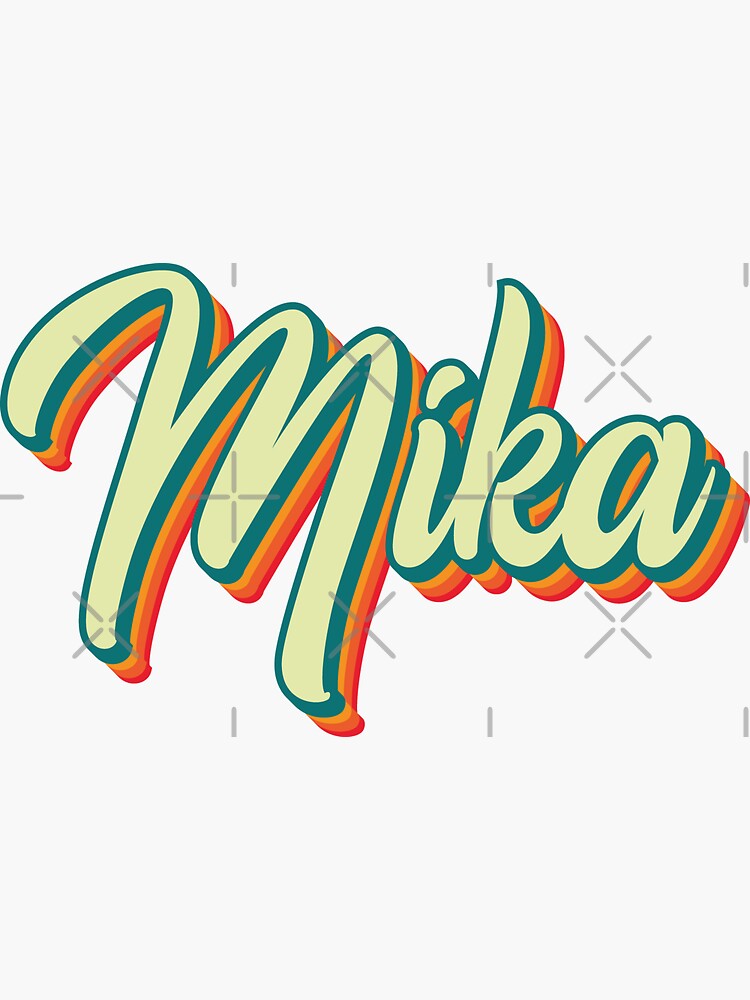 "Mika Name Label in retro color" Sticker for Sale by MasterCoShop ...