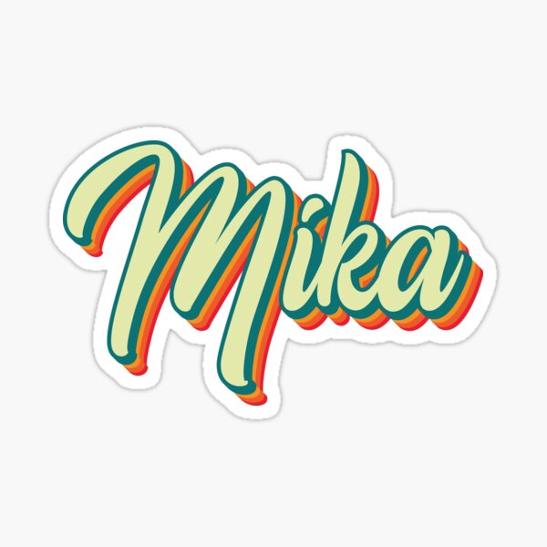 "Mika Name Label in retro color" Sticker for Sale by MasterCoShop ...