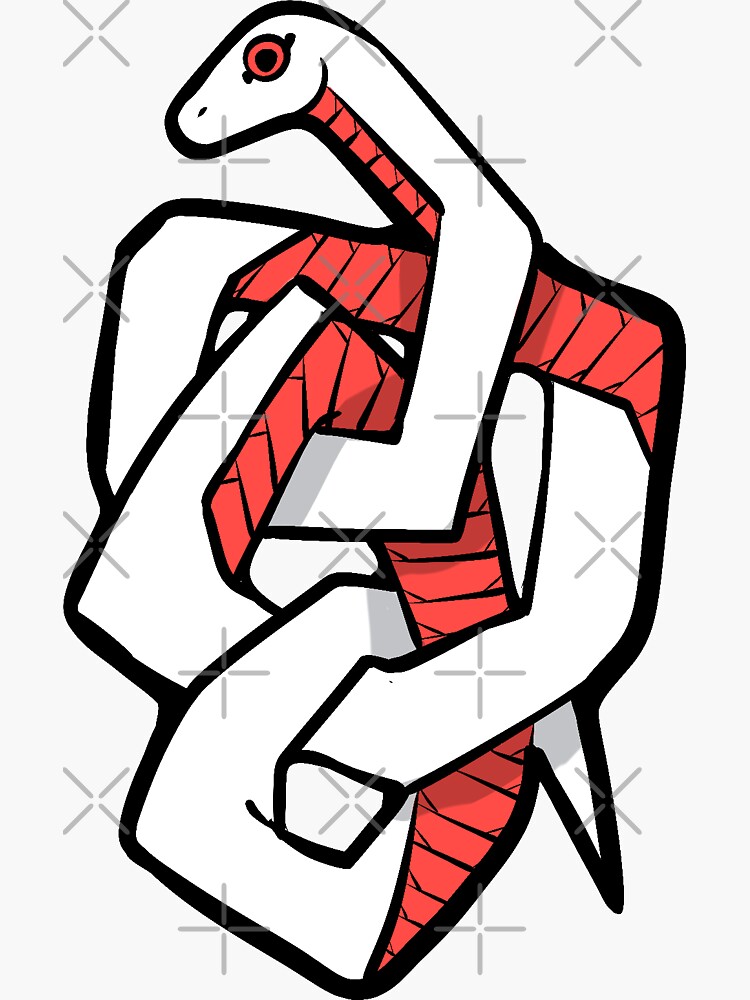 "Knotted snake Albino " Sticker for Sale by TheKorozOutlet | Redbubble
