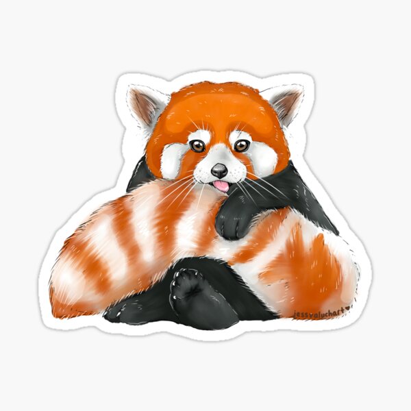 "Sparkly Cute Red Panda " Sticker for Sale by jessvaluchart | Redbubble