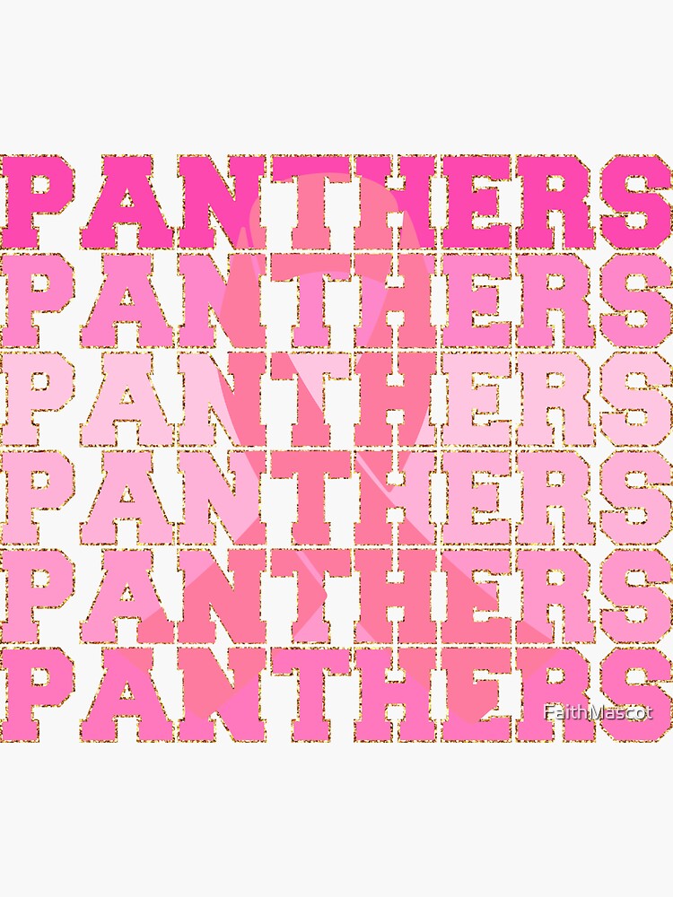 Pegatina «Panthers Pink Ribbon Tipografía Espíritu escolar ...