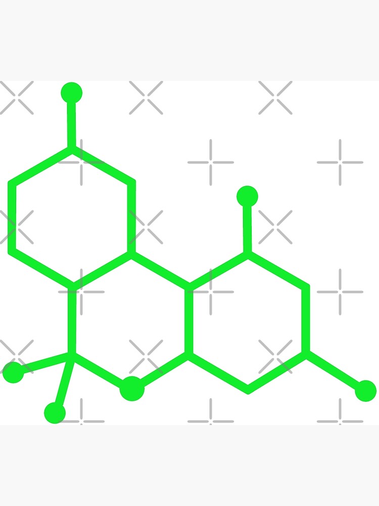 "THC Molecule Science Chemistry Weed Marijuana" Art Print for Sale by ...