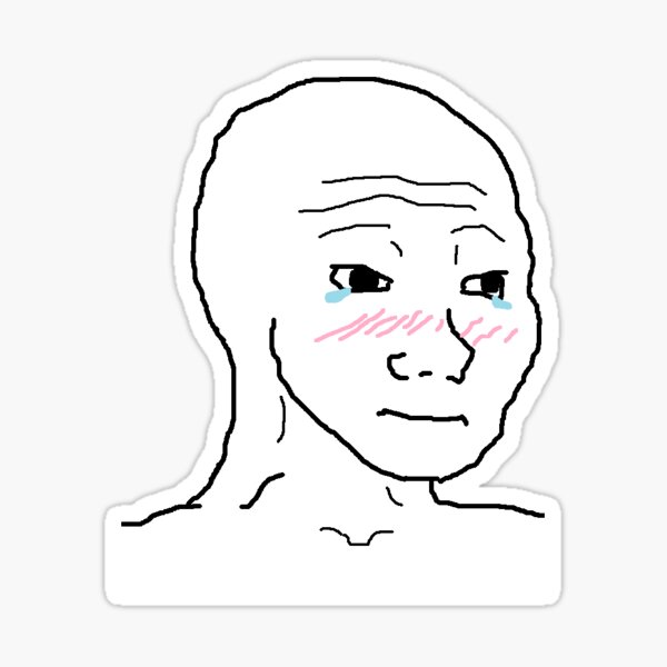 "Blushing Wojak" Sticker for Sale by milanoff- | Redbubble