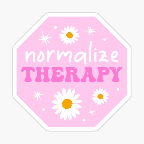 "Normalize Therapy Pink" Sticker for Sale by MariKatri | Redbubble