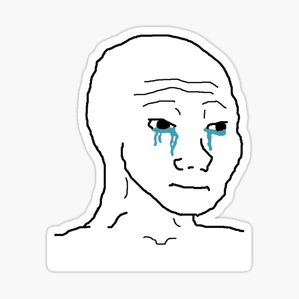 "Crying Wojak" Sticker for Sale by milanoff- | Redbubble