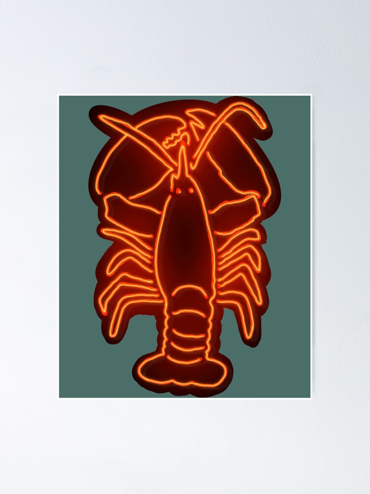 "Neon Lobster " Poster for Sale by Alia---Kris | Redbubble
