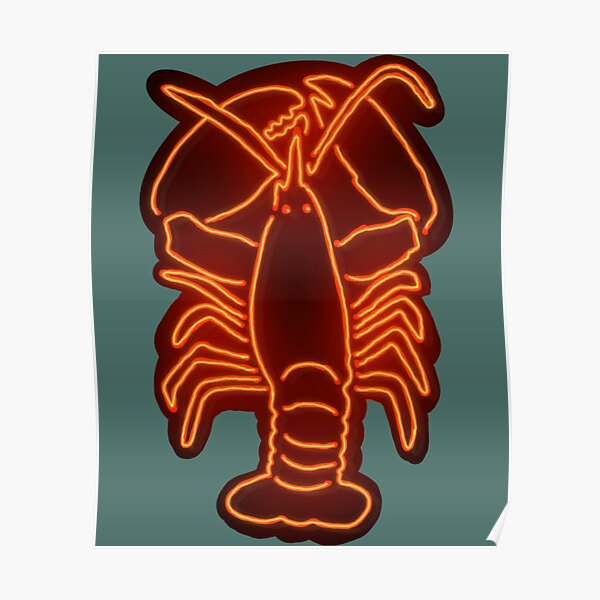 "Neon Lobster " Poster for Sale by Alia---Kris | Redbubble