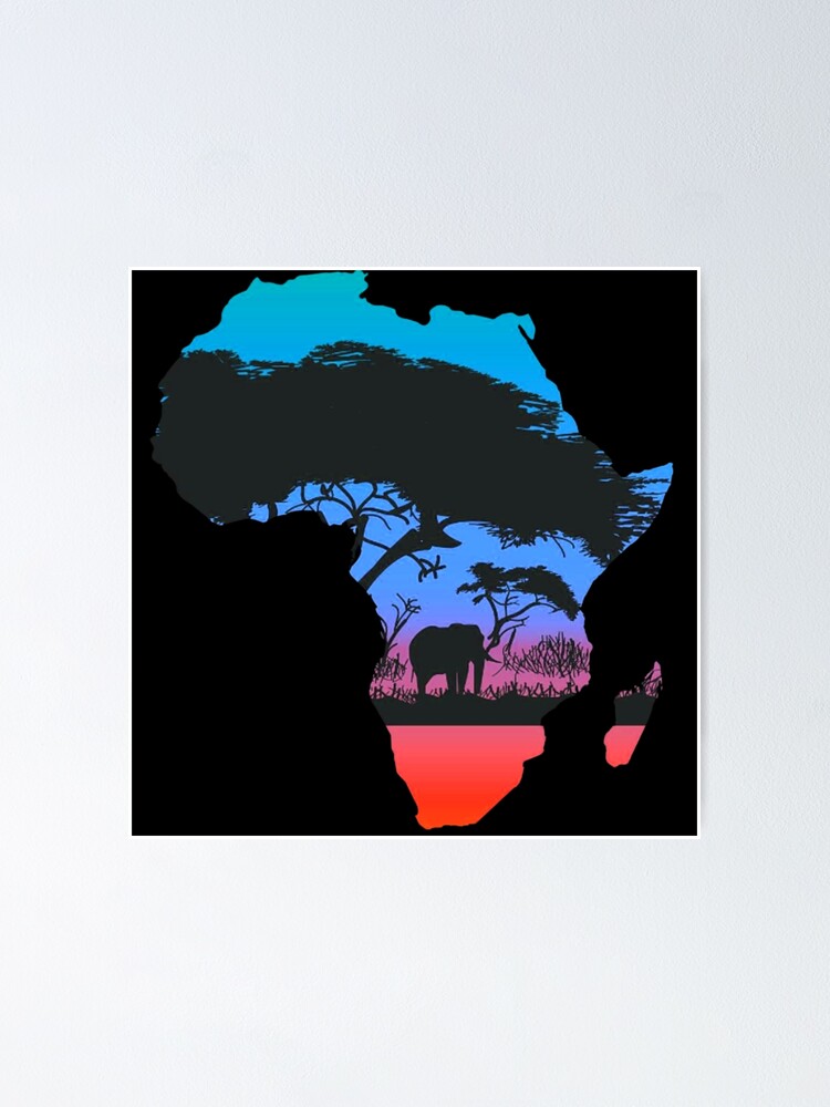 "Africa map with image" Poster for Sale by Isaac Stewart | Redbubble