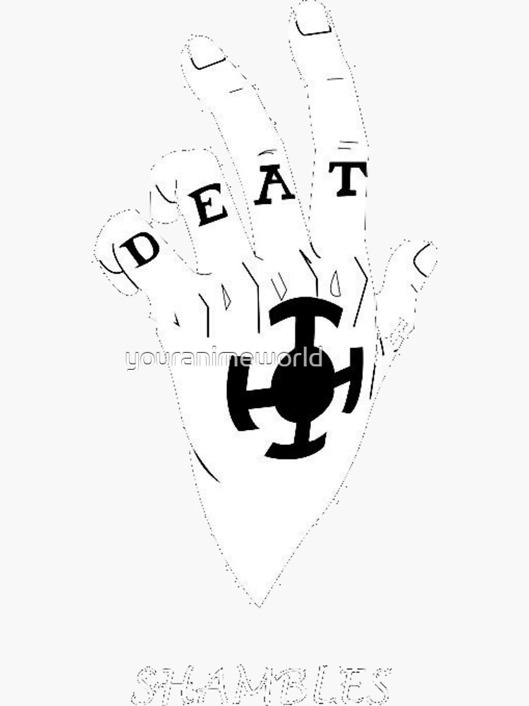 "trafalgar law hand shambles" Sticker for Sale by youranimeworld ...