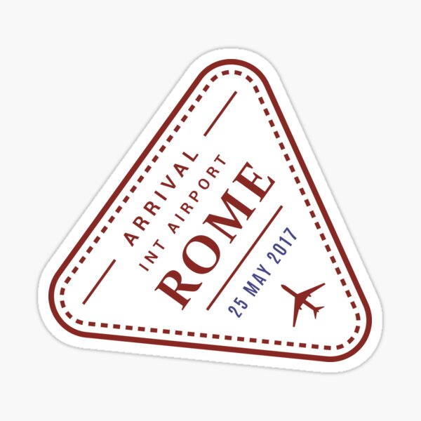 "Italy, Rome - Passport Stamp" Sticker for Sale by Sejmen | Redbubble