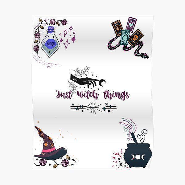 "Just Witch Things - Dark Themed" Poster for Sale by PlottedTwist | Redbubble