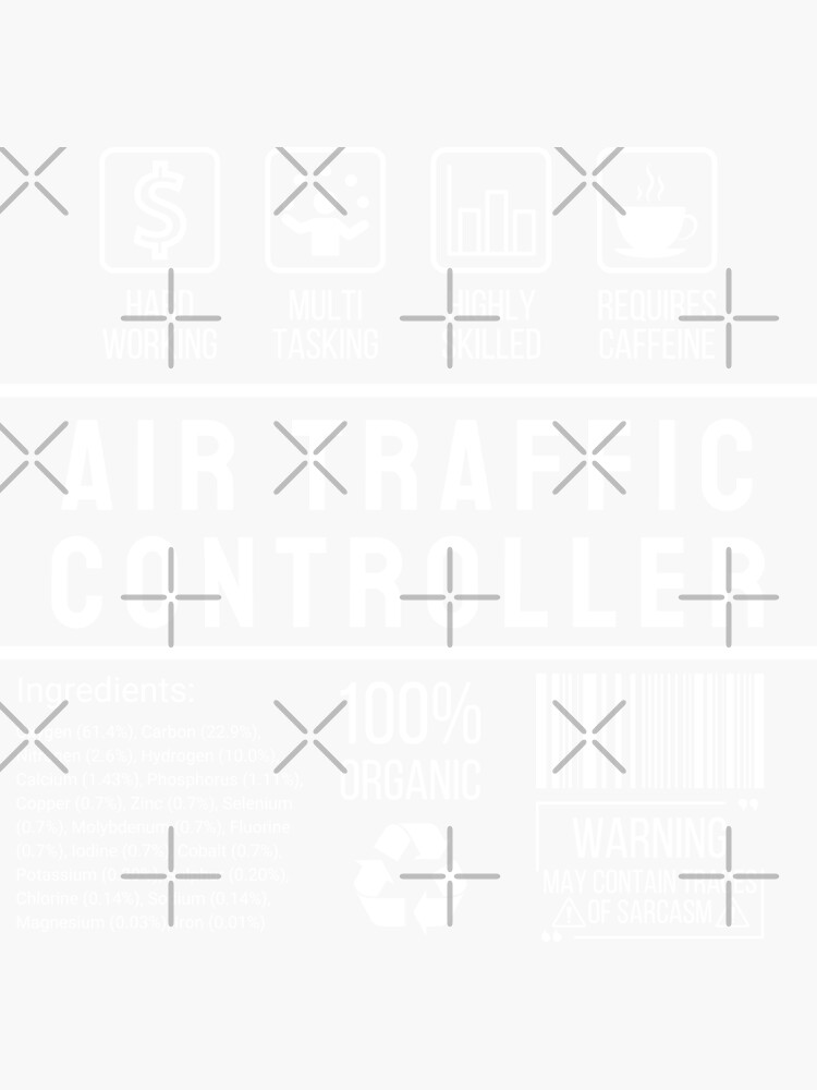 "Air Traffic Controller Label | ingredients | funny" Sticker for Sale ...