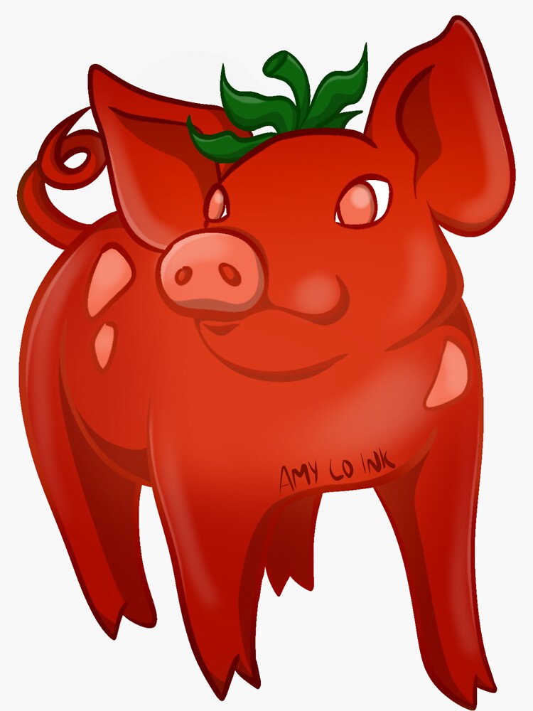 "Tomato Pig" Sticker for Sale by Amyloink | Redbubble