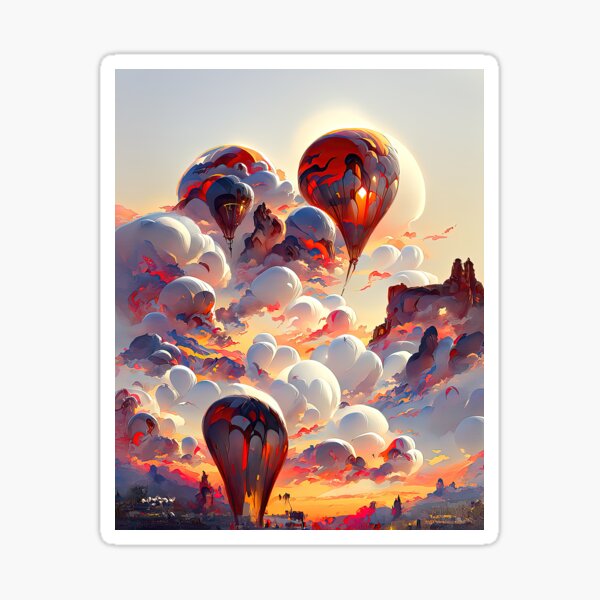 "Hot Air Ballons" Sticker for Sale by Ludmi-linea | Redbubble