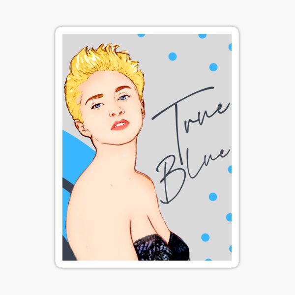 "Queen Of Pop Diva True Blue Vintage Fan Art Madge Singer " Sticker for ...