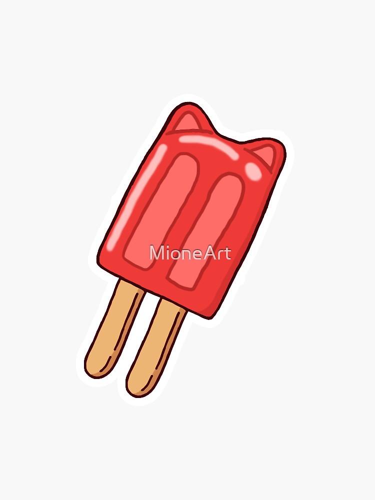"Cat Popsicle Sticker" Sticker for Sale by MioneArt | Redbubble