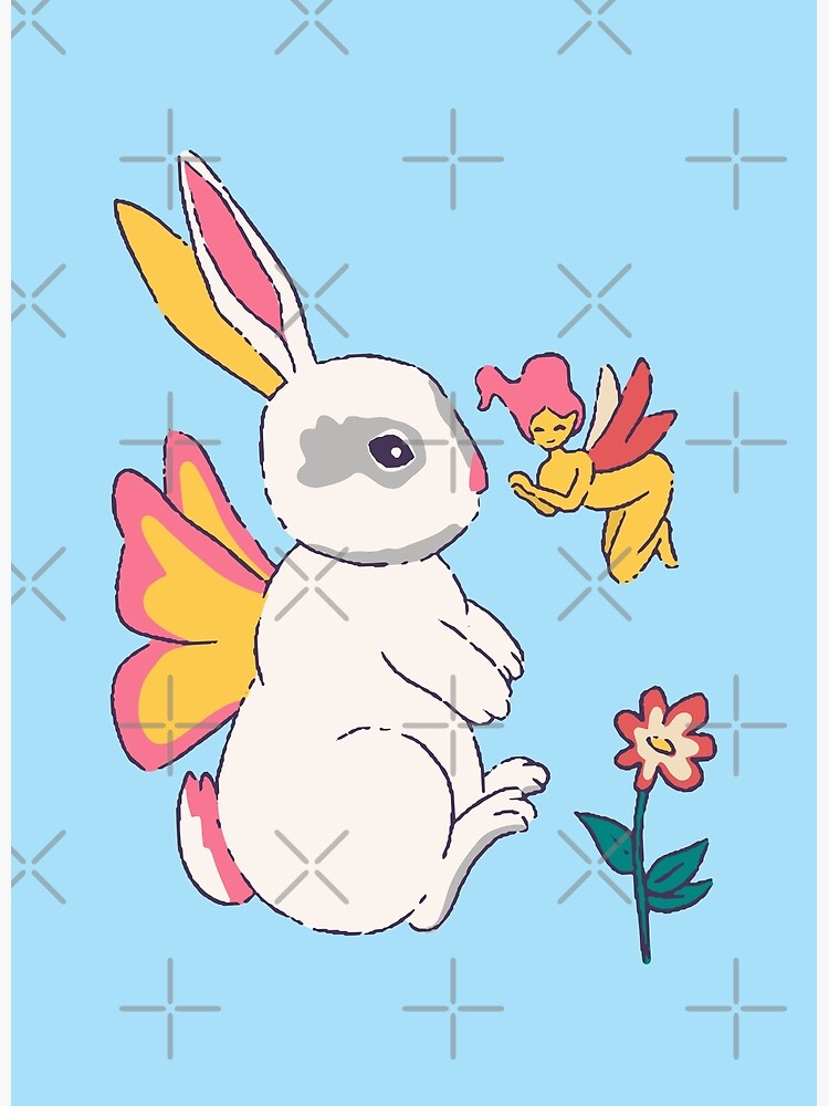 "Kawaii Cottage Core Rabbit and Fairy - Fairycore " Poster for Sale by ...