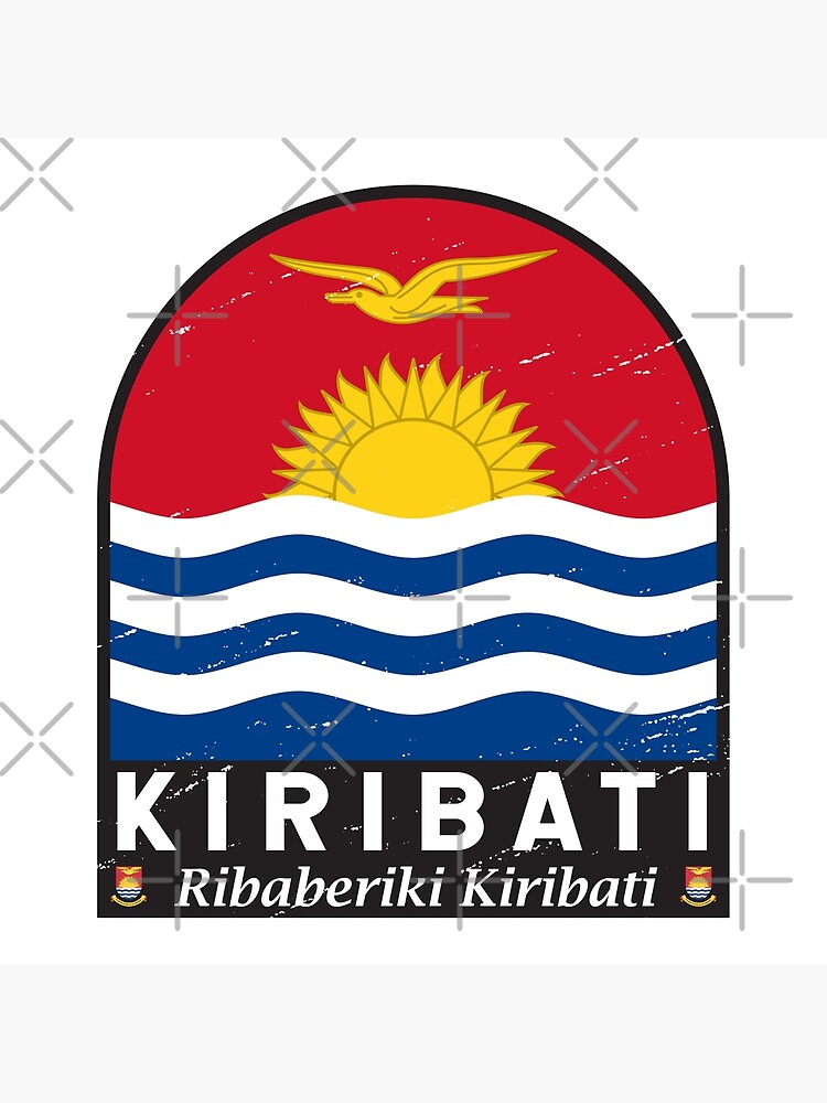 "Kiribati Flag Emblem Distressed Vintage" Poster for Sale by ...