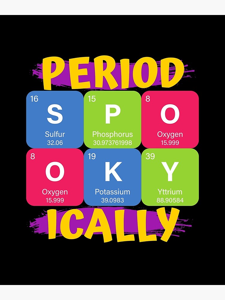 "Chemistry Periodic Table Elements Halloween Design" Poster for Sale by ...