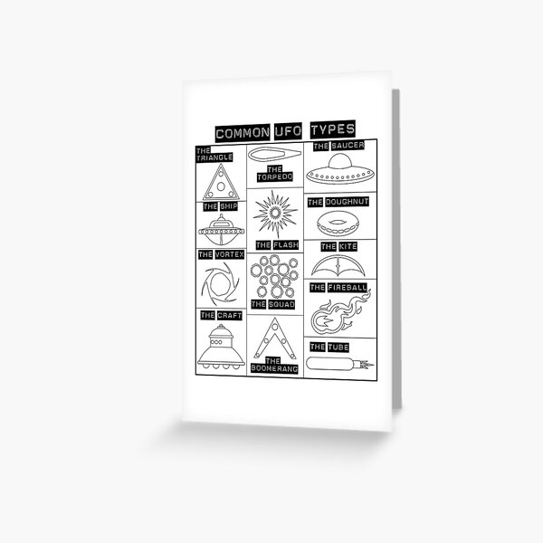 "Common UFO Types Identification Chart" Greeting Card for Sale by Dr ...
