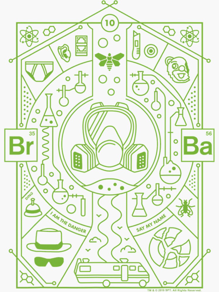 "Breaking Bad 10th Anniversary I Am The Danger Collage Poster" Sticker ...