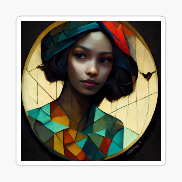 "Cubic Owl Woman, No. 1 - Beautiful Woman" Sticker for Sale by JediNeil ...