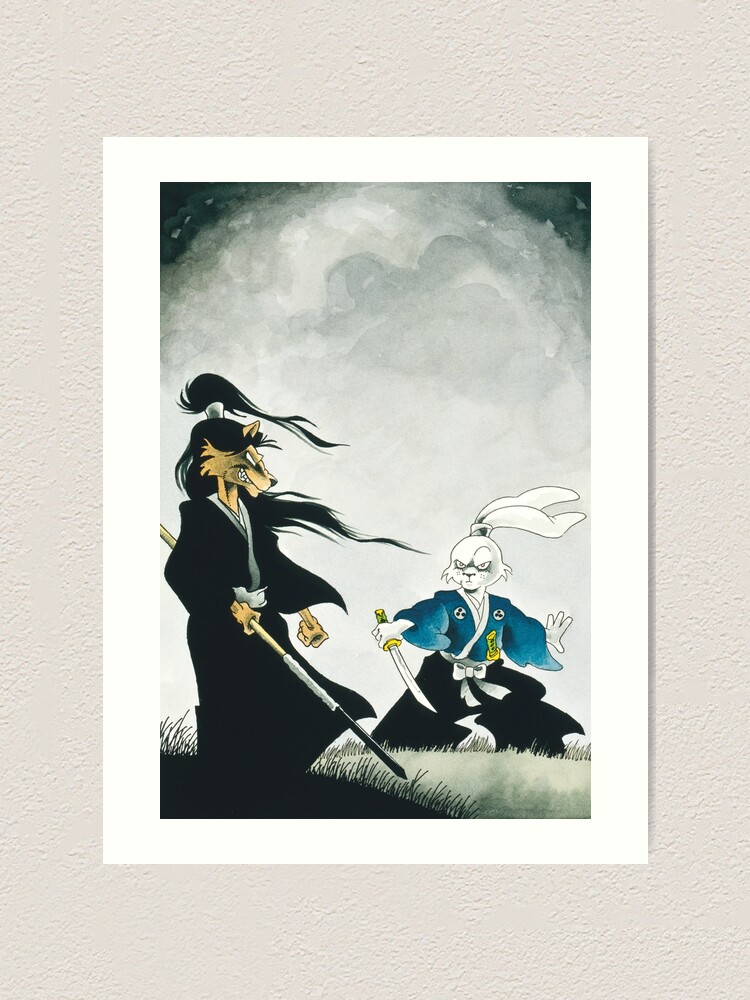 "usagi yojimbo,usagi,rabbit, jei, black blade, yari, evil, wolf, clouds ...