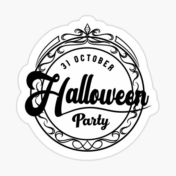 "31st October Halloween Party Graphic Retro Sayings Halloween" Sticker ...