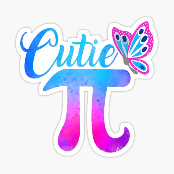 "Cute & Funny Cutie Pi Math Pie Butterfly" Sticker for Sale by ...