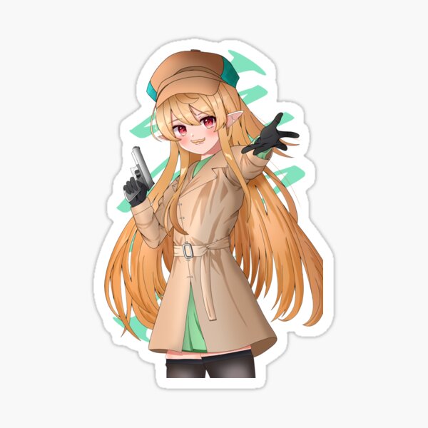 "Pomu Rainpuff Holding Gun - Nijisanji EN" Sticker for Sale by ...