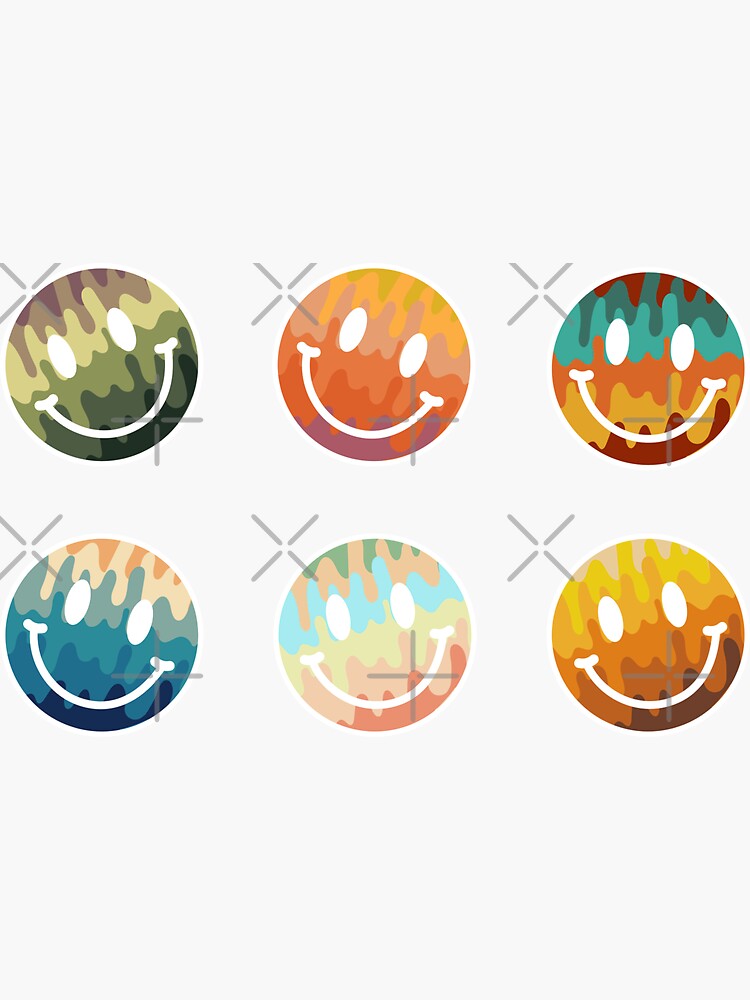"Drip Smiley Faces" Sticker for Sale by vron615 | Redbubble