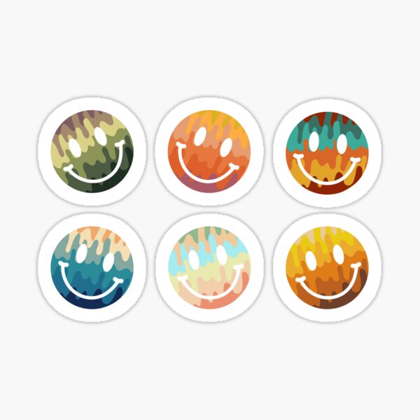"Drip Smiley Faces" Sticker for Sale by vron615 | Redbubble