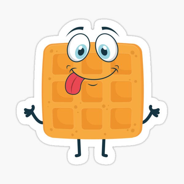 "Waffle Funny Cartoon Character" Sticker for Sale by Ghitano | Redbubble