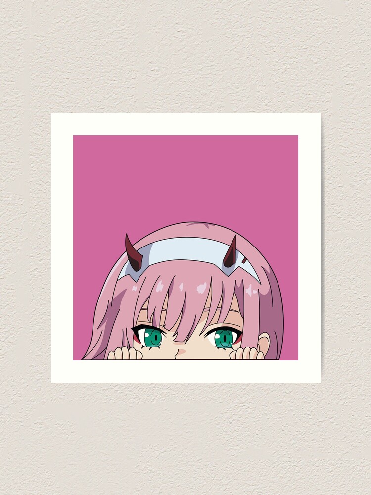 "Anime art zero two car decal | Anime car peeking stickers | anime car ...