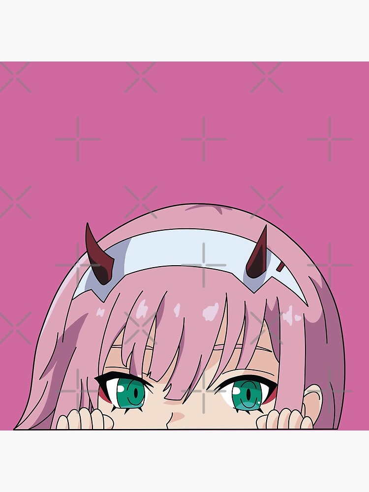 "Anime art zero two car decal | Anime car peeking stickers | anime car ...