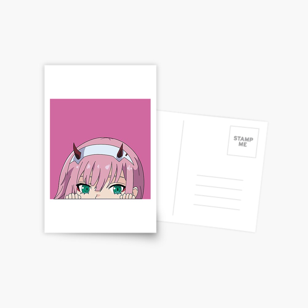 "Anime art zero two car decal | Anime car peeking stickers | anime car ...