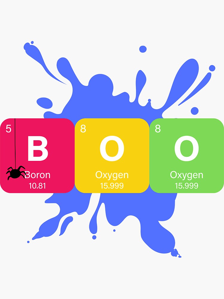 "Chemistry Periodic Table Elements Halloween Design" Sticker for Sale ...