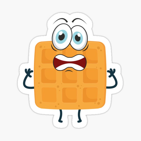 "Waffle Funny Cartoon Character" Sticker for Sale by Ghitano | Redbubble