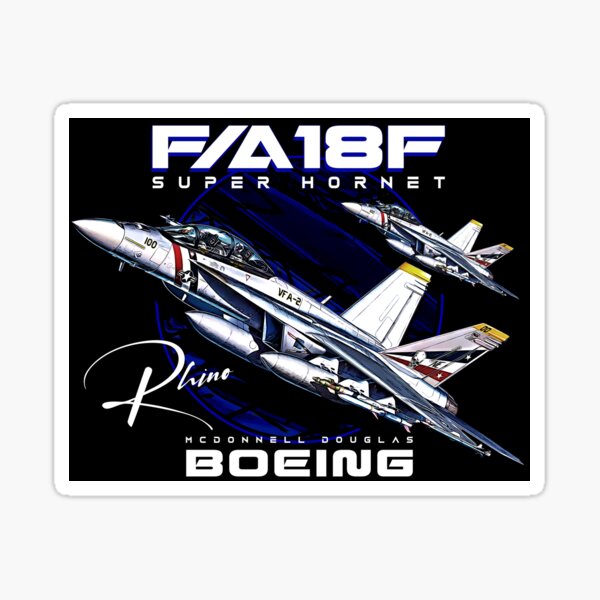 "F18 Super Hornet Rhino Us Air Force Fighterjet" Sticker for Sale by ...