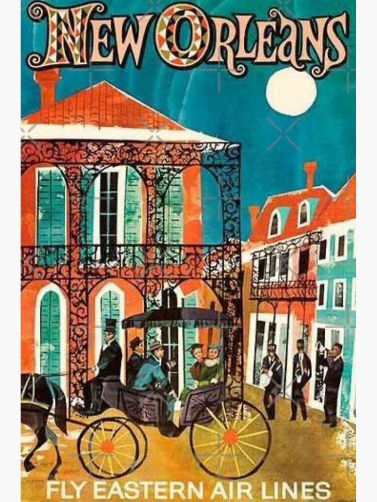 "New Orleans Vintage Travel Poster | Old Visit New Orleans Tourism Art ...