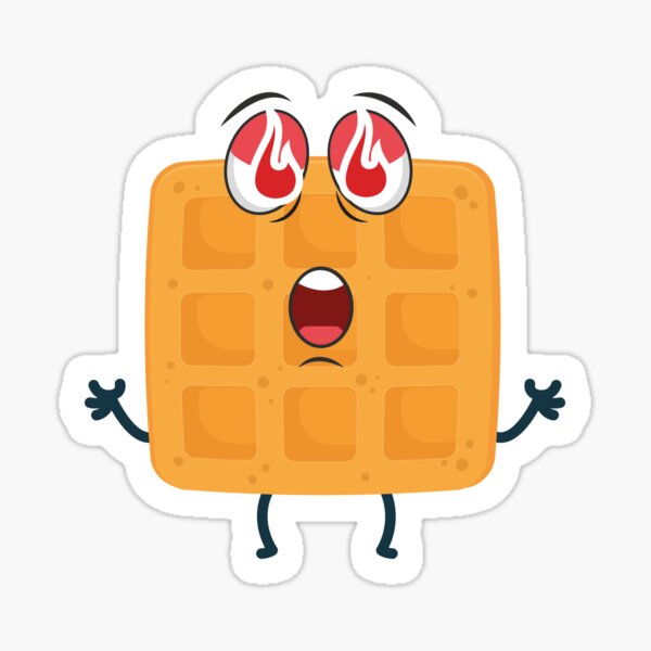 "Waffle Funny Cartoon Character" Sticker for Sale by Ghitano | Redbubble