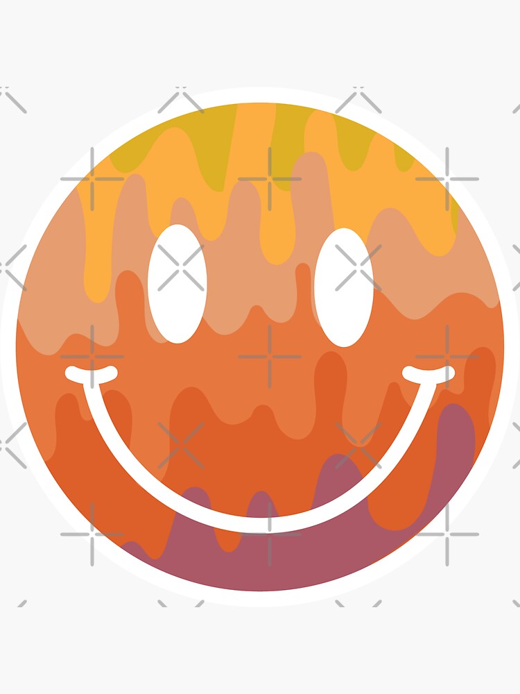 "Drip Smiley Face (Groovy Palette)" Sticker for Sale by vron615 | Redbubble