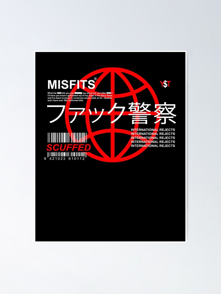 "Mísfíts Scuffed Worldwide Design Soft Women Unique Tees Art Tee 80S ...