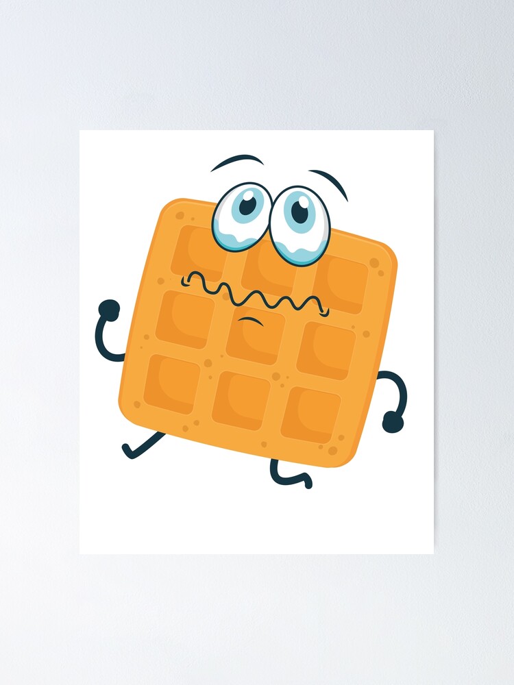 "Waffle Funny Cartoon Character" Poster for Sale by Ghitano | Redbubble