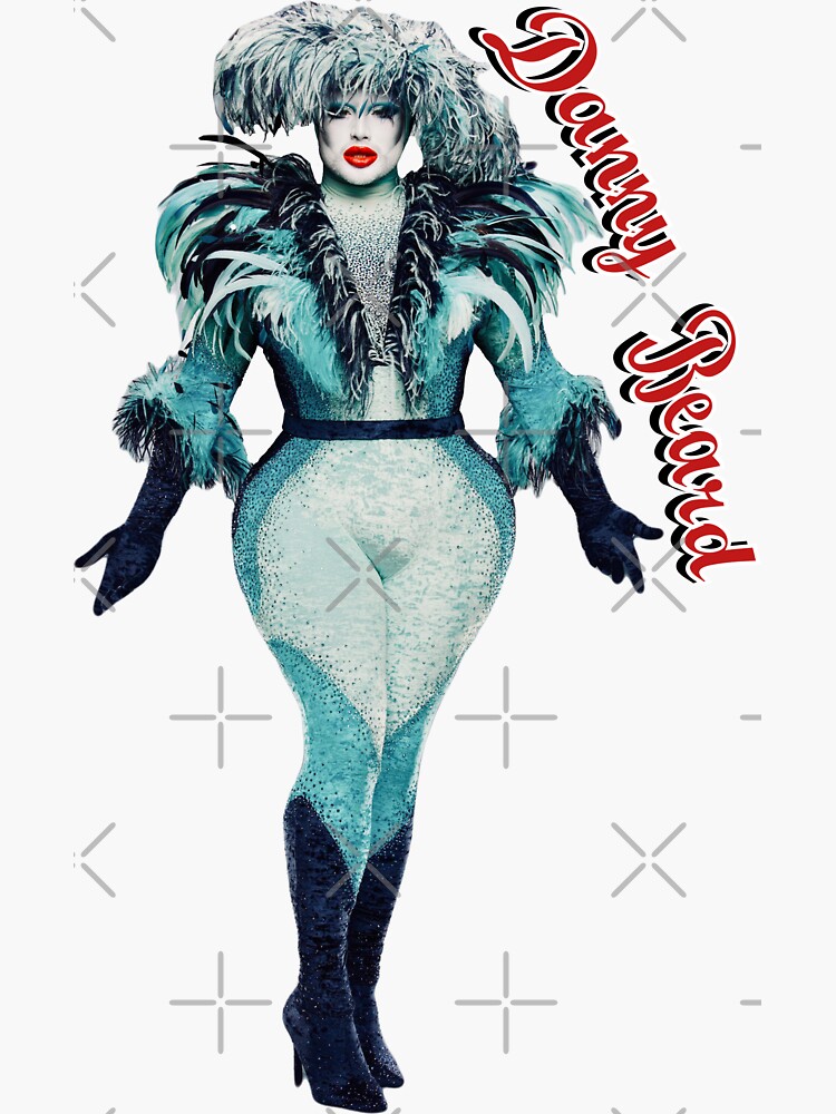 "Danny Beard drag race" Sticker for Sale by davedonut | Redbubble