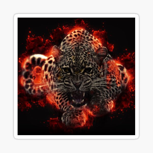 "Leopard&Blood" Sticker by DBanime | Redbubble